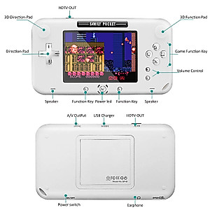 Handheld Games Console Built-in 2000 Classic Games 4 Inch Screen Retro Game Player Electronic Travel Games Support TV and 2 Players for Kids Adults