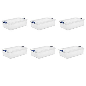 32 Qt. Latch Box Plastic, Stadium Blue, Set of 6 ,QH 239 (Blue, Count:6)