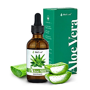 Well's Oil Aloe Vera Oil - Hydrating, Strengthening & Nourishing | Hair Growth & Sunburn Relief | All Natural | For Skin and Hair Care (2 Fl Oz / 60 ml)