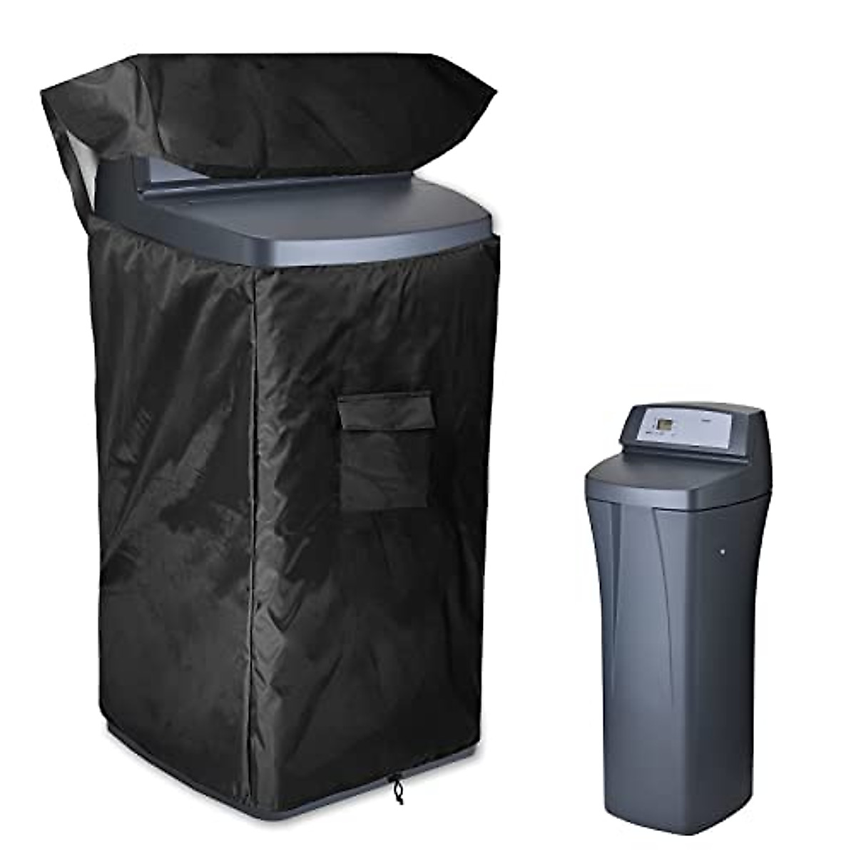 Bitubi Water Softener Cover with Split Zipper,Waterproof Anti-UV(19.5"W x 20.5" D x 47" H, Black) Outdoor All Weather Protection
