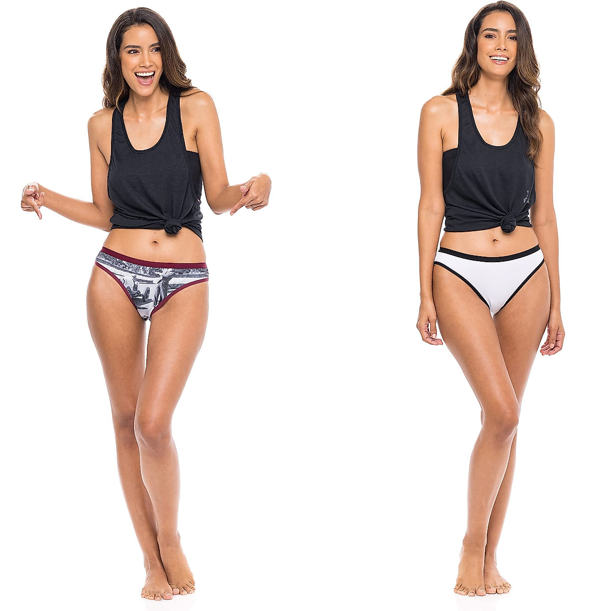 Sexy Basics Women’s 12 Pack Bikini Brief Panties | Ultra-Soft & Silky Nylon -Spandex Stretch Underwear