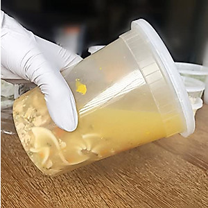 4U'LIFE Microwavable Translucent Plastic Deli Container and Lid Combo Pack (32 OZ (PACK OF 8))