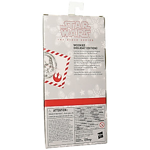 Star Wars The Black Series Wookiee (Holiday Edition) 6-Inch Collectible Christmas Action Figure F5303 Ages 4 and Up includes Figure, porg toy and bowcaster accessory