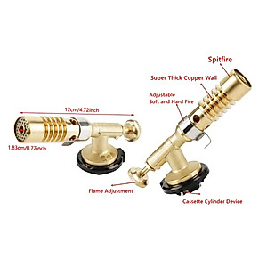 Flame Gun 1300°C Professional Kitchen Cooking Torch Manual Ignition with Adjustable Flame for Crafts Cooking BBQ Baking for Camping/Home Culinary School/BBQ