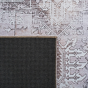 SAFAVIEH Tucson Collection Runner Rug - 2'6" x 12', Beige & Grey, Persian Design, Non-Shedding Machine Washable & Slip Resistant Ideal for High Traffic Areas in Living Room, Bedroom (TSN102B)