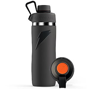 Gatorade Overtime 22 oz Stainless Steel Bottle, Twist Cap, Grey, 24+ Hour Insulation