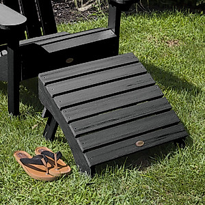 highwood AD-OTL1-BKE Adirondack Folding Ottoman, Black 19W x 20D x 13H in.