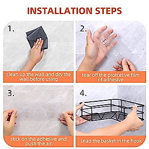 Wowelife Corner Shower Caddy with Soap Holder and Shaver Hook for Bathroom, No Drilling Traceless Adhesive Shower Wall Basket Shelves, Rustproof Shower accessories (Stainless Steel 3×Shower Shelves)