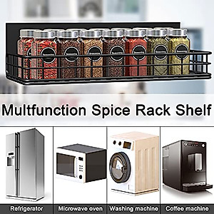 Spaclear Magnetic Spice Rack for Refrigerator, 4 Pack Spice Rack Organizer, Super Strong Magnetic Moveable Metal Kitchen Organization, Spice Rack Wall Mount Seasoning Organizer Rack, Fridge Organizer