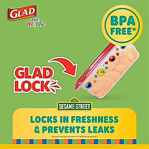GladWare - Multi Pack - 9ct - Sesame Street Food Storage Containers with Lids | Mixed Sizes Kids Food Containers with Sesame Street Designs, 18 Pc Set | Elmo, Big Bird, Cookie Monster Food Containers