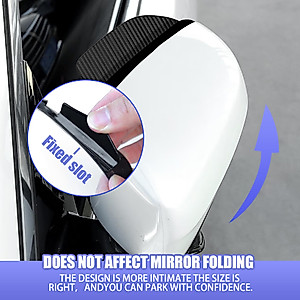 Jawmoy 2 PCS Car Rear Vision Mirror Rain Eyebrows, Thickened Carbon Fiber Rainboard, Rearview Mirror Visor Guard, Suitable for External Accessories for Most Cars (Black)