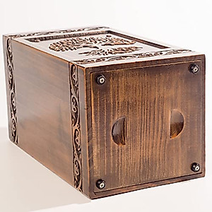 engmvwod Handmade Wooden Engraved Urn for Human Ashes 250lbs Adult Male Female Satin Bag Tree of Life Cremation urns pet Dog cat Box