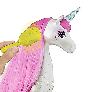 Barbie Dreamtopia Unicorn Toy, Brush 'N Sparkle Pink and White Unicorn with 4 Magical Lights and Sounds (Amazon Exclusive)