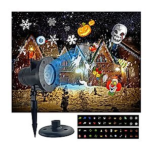 LED Christmas Lights Projector Outdoor - Moving Snowflakes Projector LED Christmas Lights, Waterproof Projector Decorating Stage Light