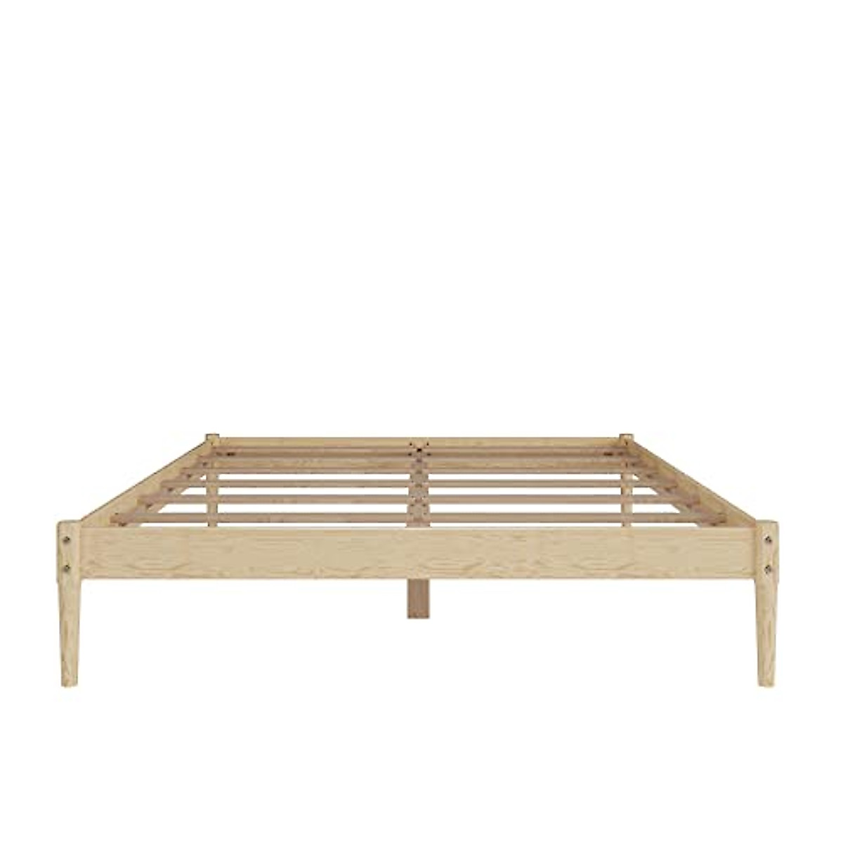 DHP Lorriana 14" Solid Pine Wood Platform Bed Frame, Queen Size, Natural