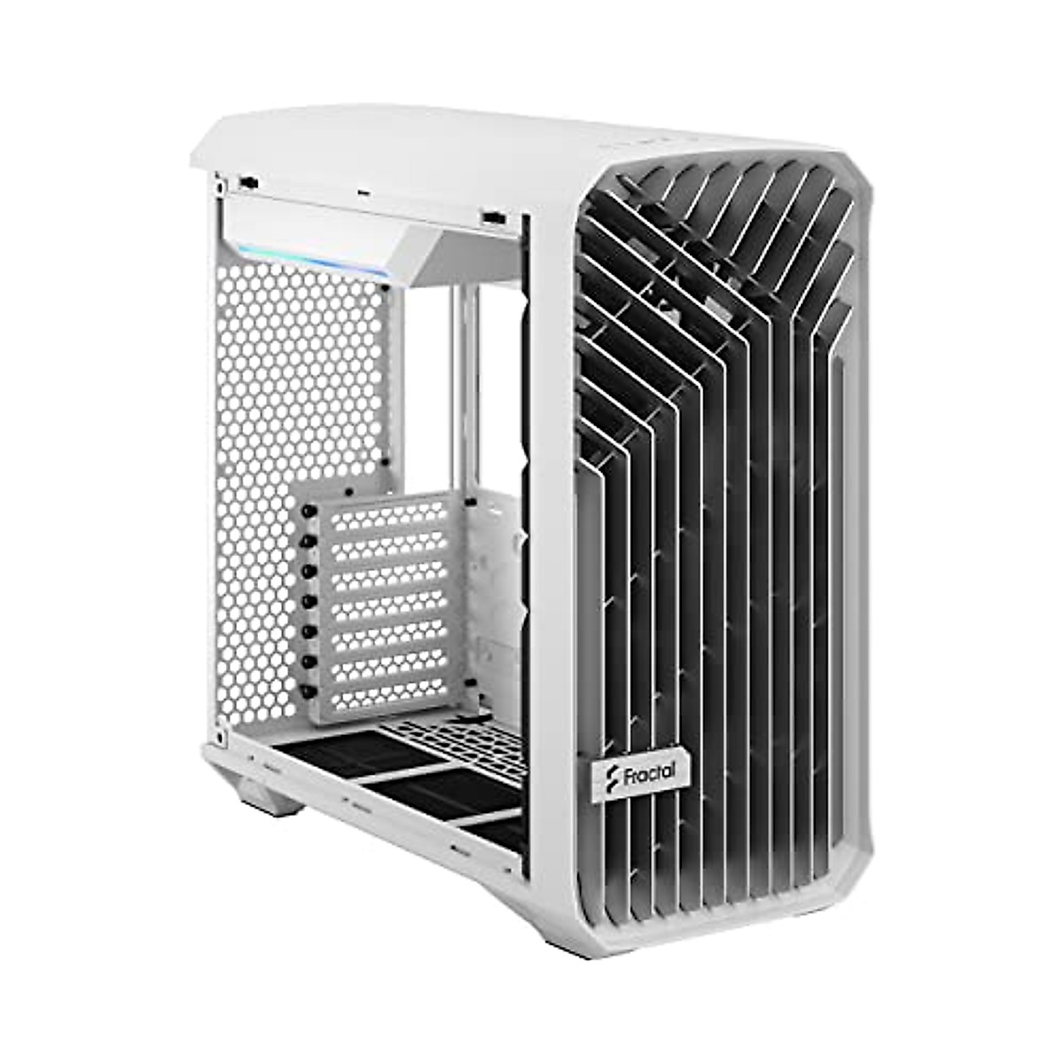 Fractal Design Torrent Compact White - Clear Tint Tempered Glass Side Panel - Open Grille for Maximum air Intake - Two 180mm PWM Fans Included - Type C - ATX Airflow Mid Tower PC Gaming Case