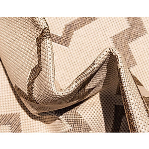 Unique Loom Outdoor Trellis Collection Area Rug - Stars (6' 1" x 9' Rectangle, Beige/ Brown)