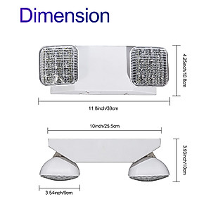 CM MZY Emergency Lights with Battery Backup,Commercial Emergency Light,Two Adjustable LED Light Head Emergency Lighting Fixtures,120-277V AC, UL Certified,2PCS