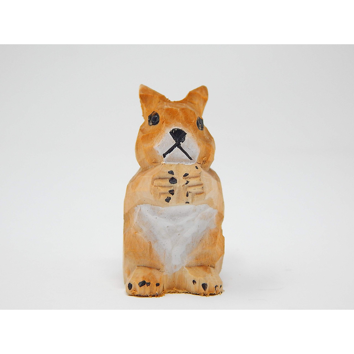 Selsela Squirrel Figurine Garden Statue Home Decoration Miniature Wood Forest Critter Art Mini Carved Small Animal