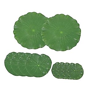 DECHOUS Lily Pad 10pcs Fish Tank Simulated Lotus Leaf Faux Greenery Artificiales para Fake Plant Decor Water Flower Floating Foam Water s Pond Lilly Pad Garden Lotus Leaves