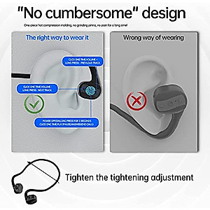 Bone Conduction Headphones, RALYIN MP3 Player, IPX7 Waterproof Headphones with Built-in 8G Memory/Microphone, Open Headphones Wireless Sports Bluetooth Headphones, Suitable for Work, Running, Driving