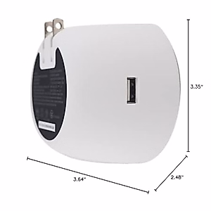 OC Acoustic Newport Plug-in Outlet Speaker with Bluetooth 5.1 and Built-in USB Type-A Charging Port (Gray/White)