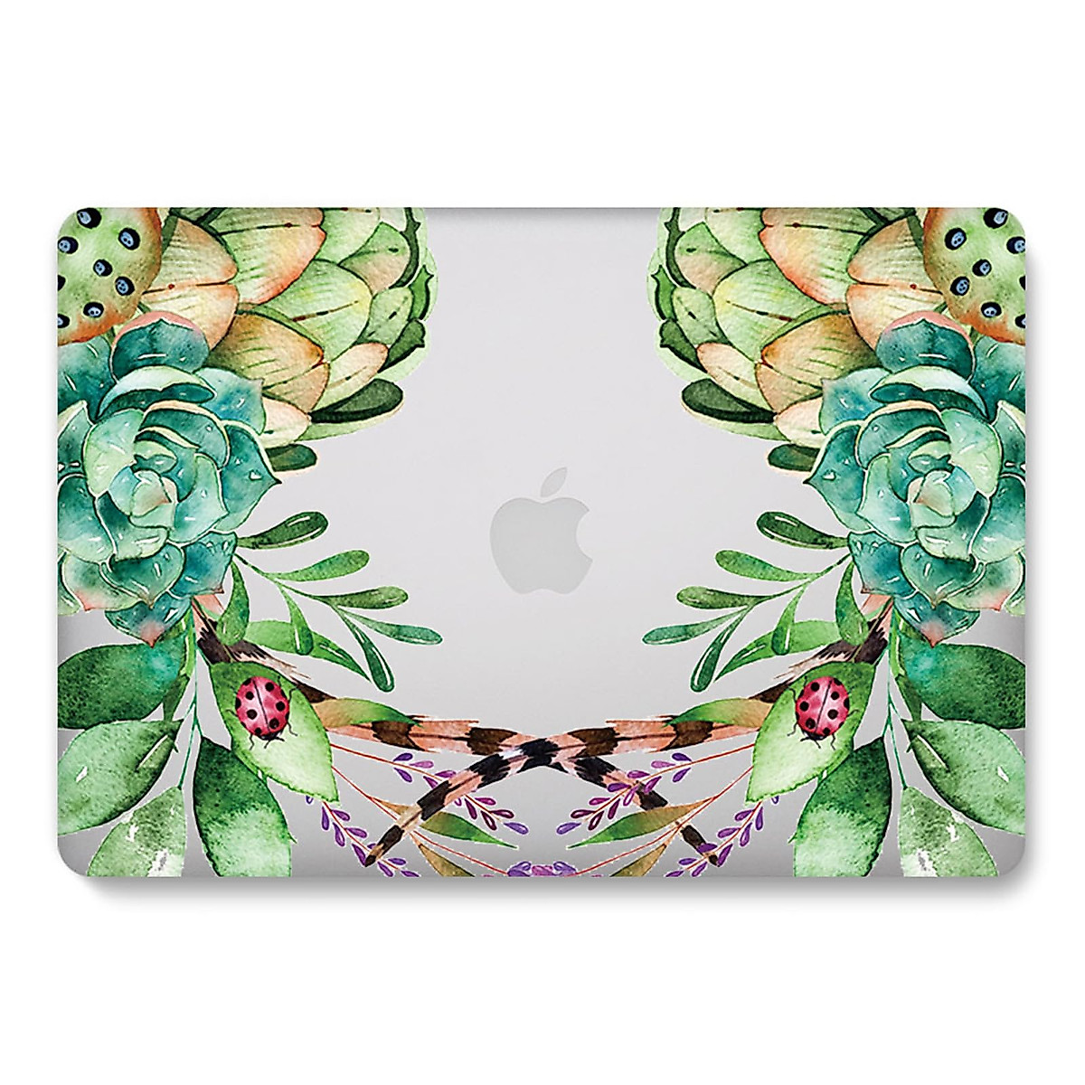IVY for MacBook Air 13 with M1 (2020, Models: A2337 / A2179) Flower Garland Clear Case with Keyboard Cover - A
