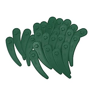 Lawn Mower Accessories Durable Flexible ABS Lawn Mower Blades 25 Pieces for Garden (Green)
