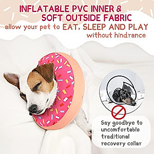 Supet Inflatable Dog Cone Collar for Large Medium Small Dogs, Soft Cone Collar for Dogs Cats, E Collar Dog Neck Donut Dog Cone Alternative After Surgery