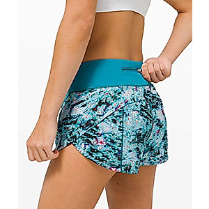Lululemon Athletica Speed Up Short 2.5 (Quick Start MultiHawaiian Blue, Size 0)