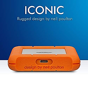 LaCie Rugged USB-C 5TB External Hard Drive Portable HDD – USB 3.0, Drop Shock Dust Rain Resistant Shuttle Drive, for Mac and PC Computer Desktop Workstation Laptop, 1 Month Adobe CC (STFR5000800)