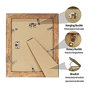 iRahmen 4 Pack 8x10 Rustic Picture Frame Set with High Definition Glass Photo Frame for Desktop Display and Wall Mounting (IR-US002-BR-P8X10(4PK))