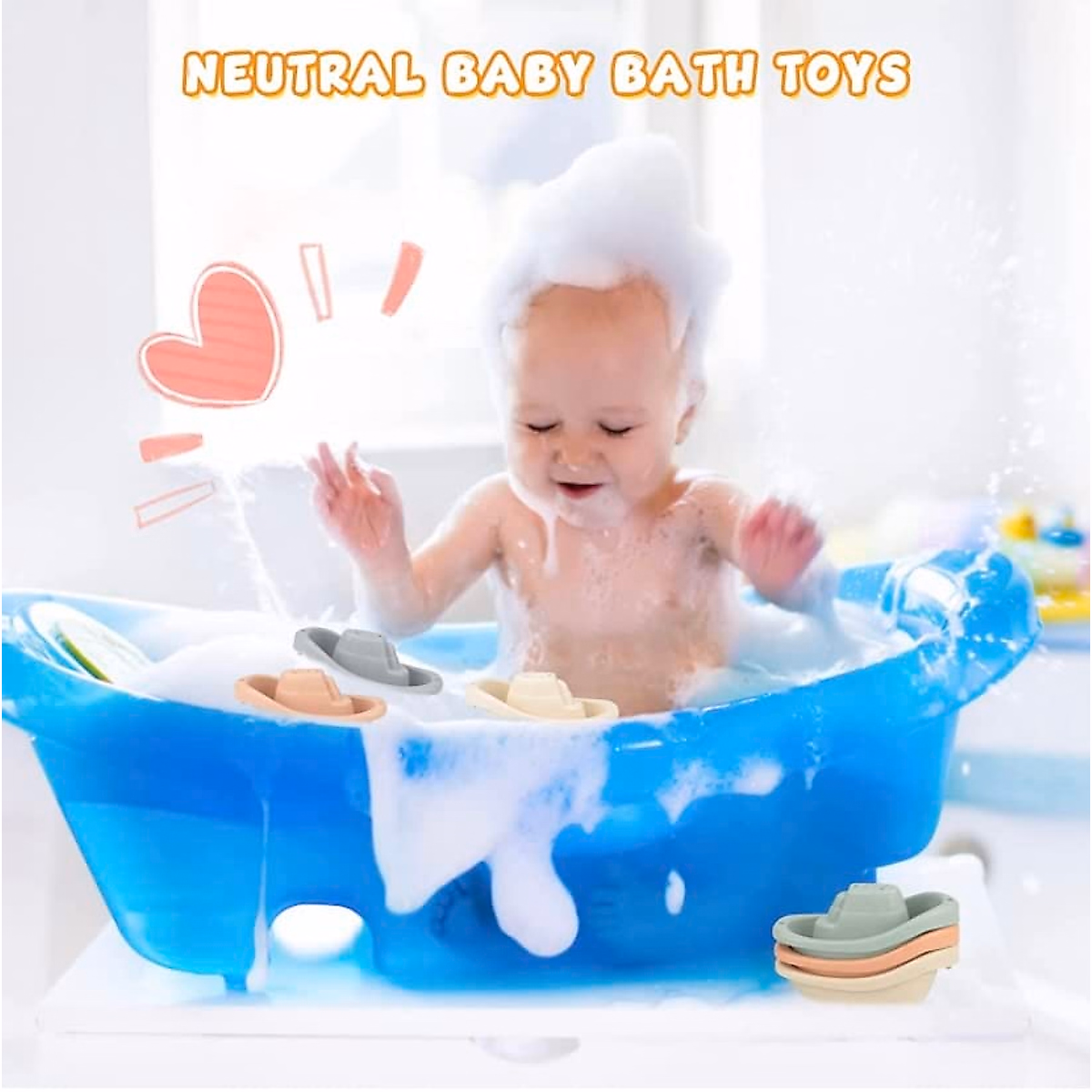 Bath Toys for Kids from Recycled Plastic Mold Free Floating Stacking Boat Bath Toy