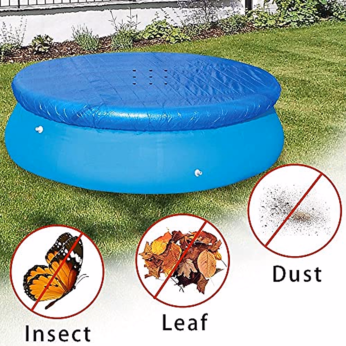 Round Pool Cover, Solar Covers for Above Ground Pools, Dust Pool Cover ...