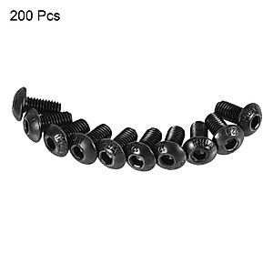 uxcell M5x10mm Hex Socket Button Head Cap Bolts Screws Carbon Steel 200pcs