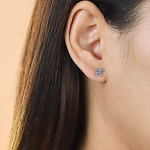 Boma Jewelry Sterling Silver Zebra Stud Earrings