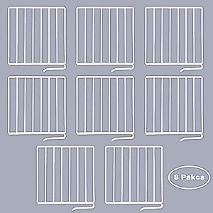 Shelf Dividers Closet Shelf Dividers Closet Wire Shelf Dividers Wire Closet Shelf Dividers Separator Steel Organizers Closet Organizer in Cabinets Kitchen Office (8 Packs) (White Shelf Dividers)