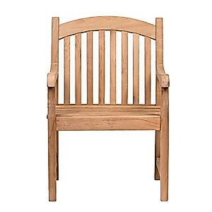 Amazonia SC SUMBAWAARM Newcastle Patio Armchair | Certified Teak | Ideal for Outdoors, 23Lx25Wx35H, Light Brown