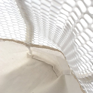 Flowertree Carry All Plain Canvas Mesh Tote Sheer Summer Shopping Bag White