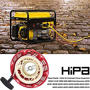 Hipa Recoil Starter for Champion Power Equipment 196CC 6.5HP 3000 3500 4000 Watt Generator 46558 46561 46596 46533 46534 46535 46539 46540 46551 46553 46554 46555 40025 40026 40008 40010