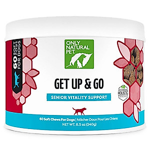 Only Natural Pet Get Up & Go Herbal Joint Support Supplement for Dogs - Holistically Formulated with Corydalis & Turmeric Hip & Joint Daily Vitamin for Senior Dog - Bacon Flavor - 60 Soft Chews