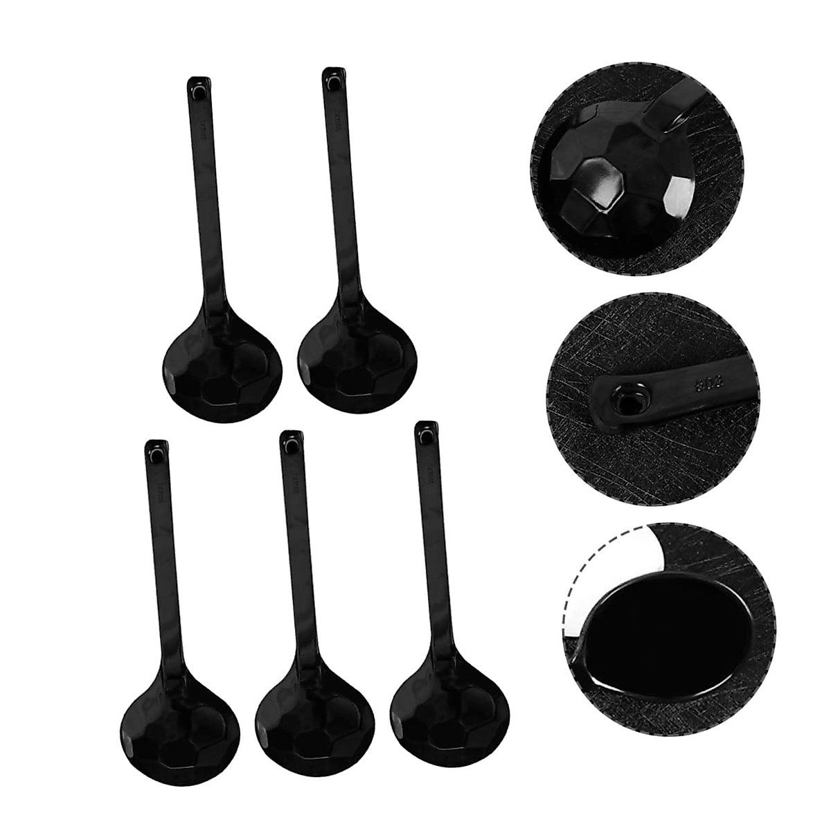 5pcs Hot Pot Seasoning Spoon Ramen Soup Spoons Cooking Spoon Tagliatelle Ramen Spoon Silicone Deep Spoon Miso Spoons Ramen Ladle Spoons Heavy Turtle Shell Melamine