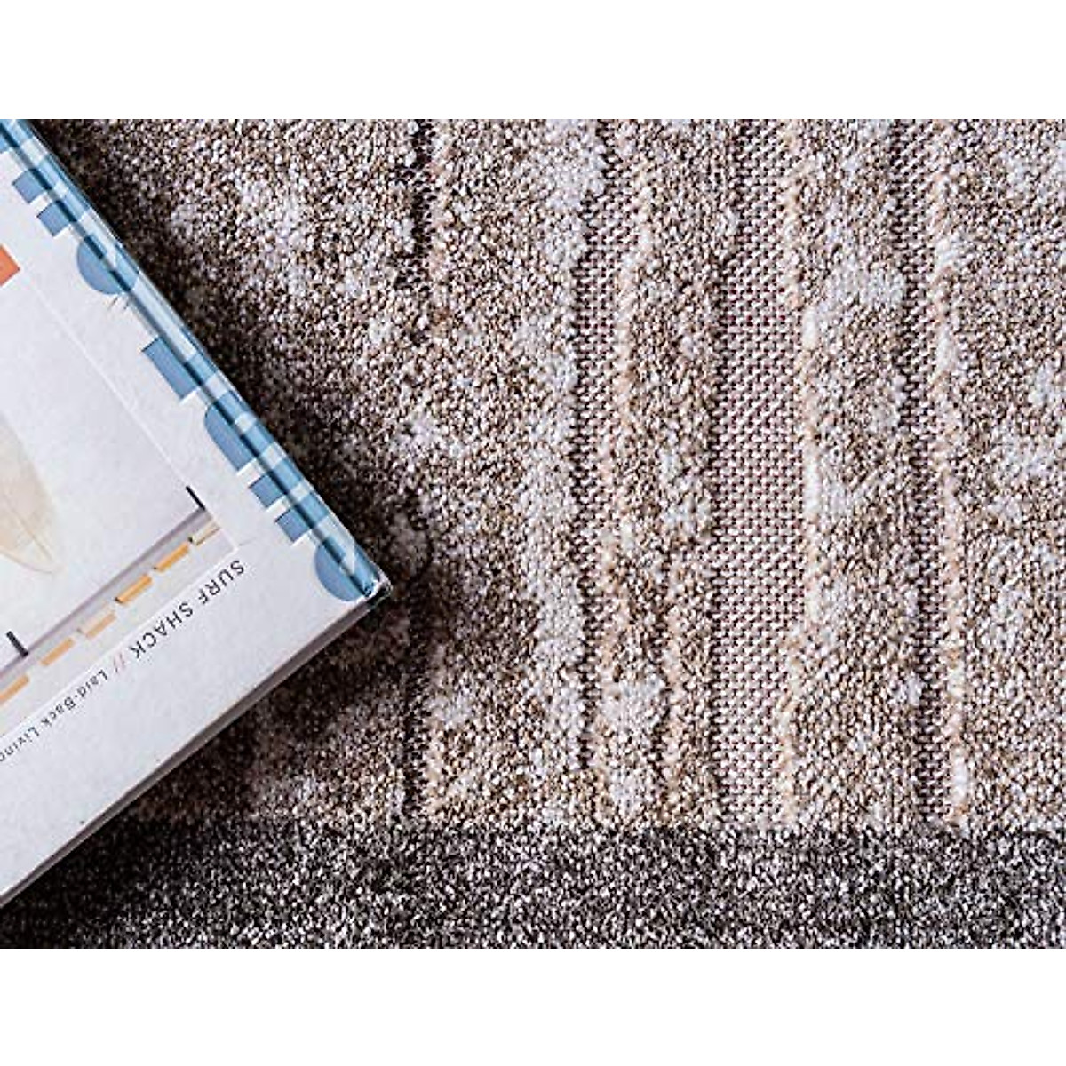 Unique Loom Outdoor Collection Transitional Indoor & Outdoor Casual Carved Tonal Border Area Rug, 6' 0" x 9' 0", Brown/Beige