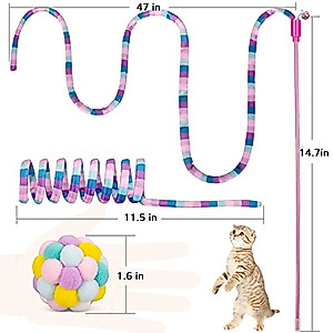Retro Shaw 9 Pack Cat Toys for Indoor Cats, Cat Wand Toys with Cat Balls and Cat Spring