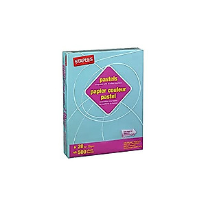 Staples 490947 Pastel Colored Copy Paper 8 1/2-Inch x 11-Inch Blue 500/Ream (14786)