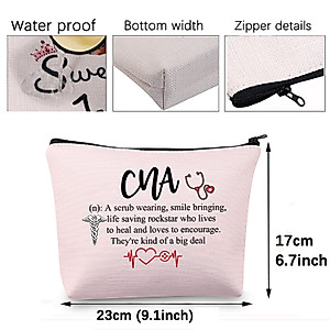 CMNIM CNA Gift Bags Certified Nursing Assistant Gifts Makeup Bag CNA Student Gifts Nursing Cosmetic Bag Zipper Pouch Who Lives To Heal And Love To Encourage (CNA Cosmetic Bag Pink)