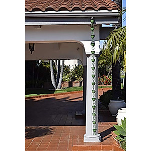 Monarch Rain Chains 50281 Monarch Aluminum Hammered Cup Rain Chain, 8-1/2 Feet Length, Green Patina Finish