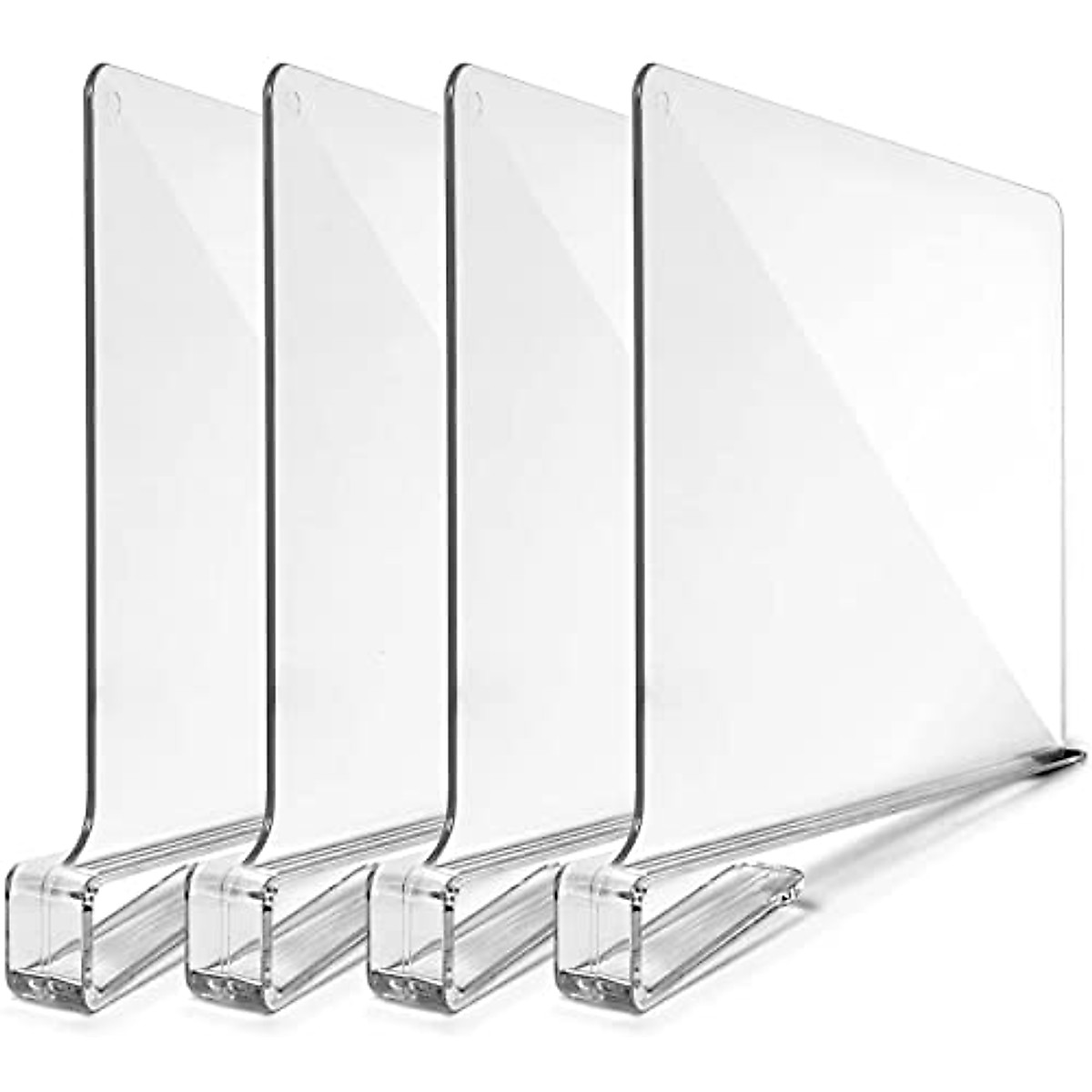 QUETEAT Acrylic Shelf Dividers for Closet Organization, Clear Closet Dividers for Shelves Purse Organizers Multifunctional Cabinet Dividers in Bedroom Kitchen and Office Shelves (4 Pack)