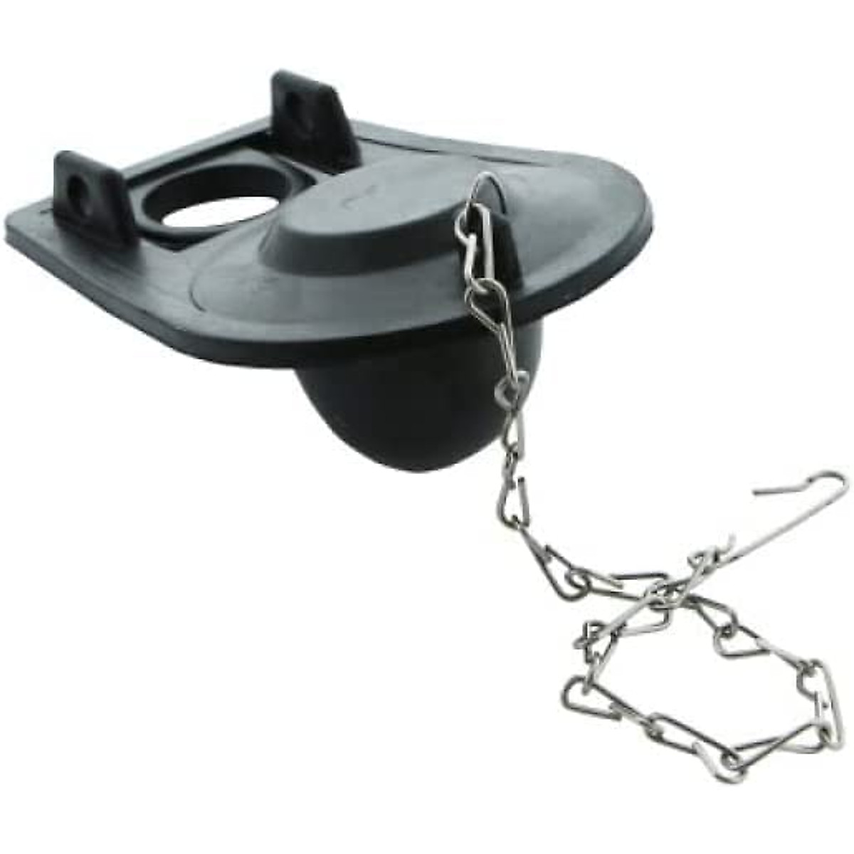 Qualihome Side Mount Toilet Handle Replacement with 2 inch Universal Toilet Flapper Replacement and Chain (Nickel Side Mount)