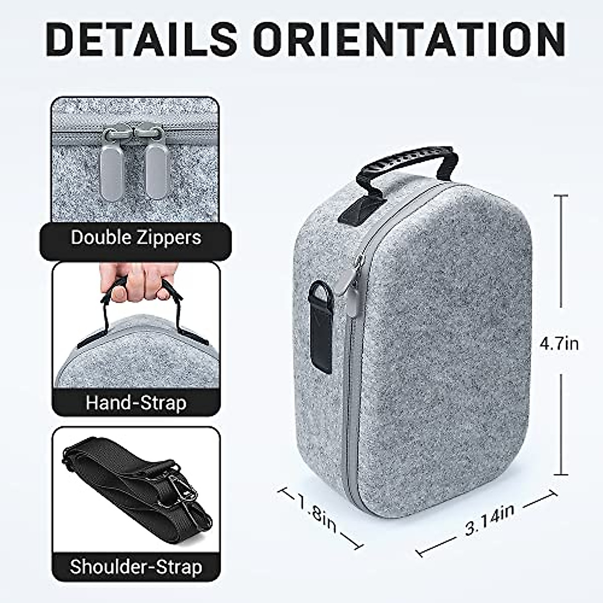 Vimetapro Carrying Case for Quest 2, Hard Bag for Quest 2 Accessories VR Headset with Elite Strap and Touch Controllers Other VR Accessories, Protable Design for Travel and Home Storage